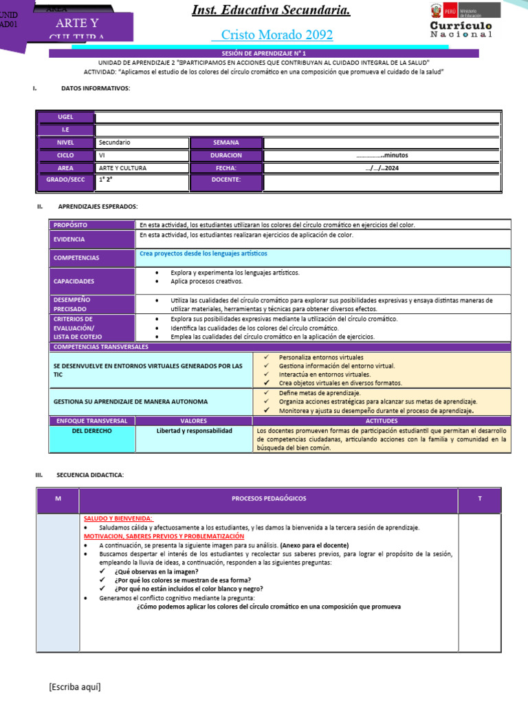 1° 2° Ses Act 03 - Ayc-U2 | PDF | Evaluación | Aprendizaje
