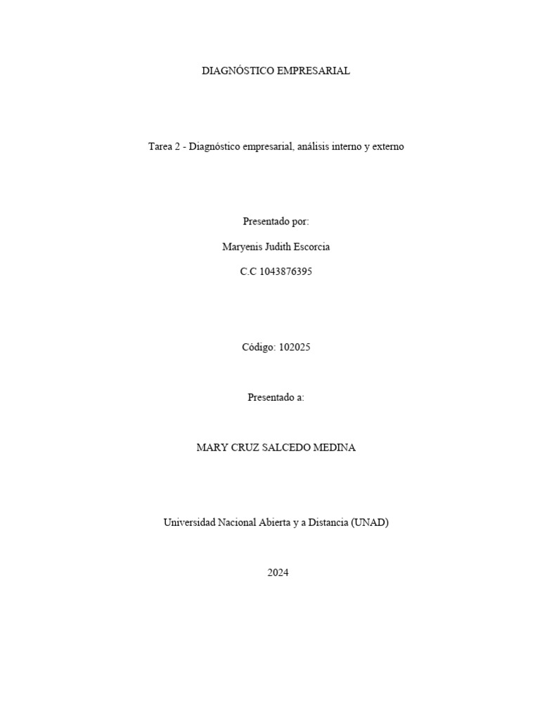 Diagnóstico Empresarial Pdf Business Cliente