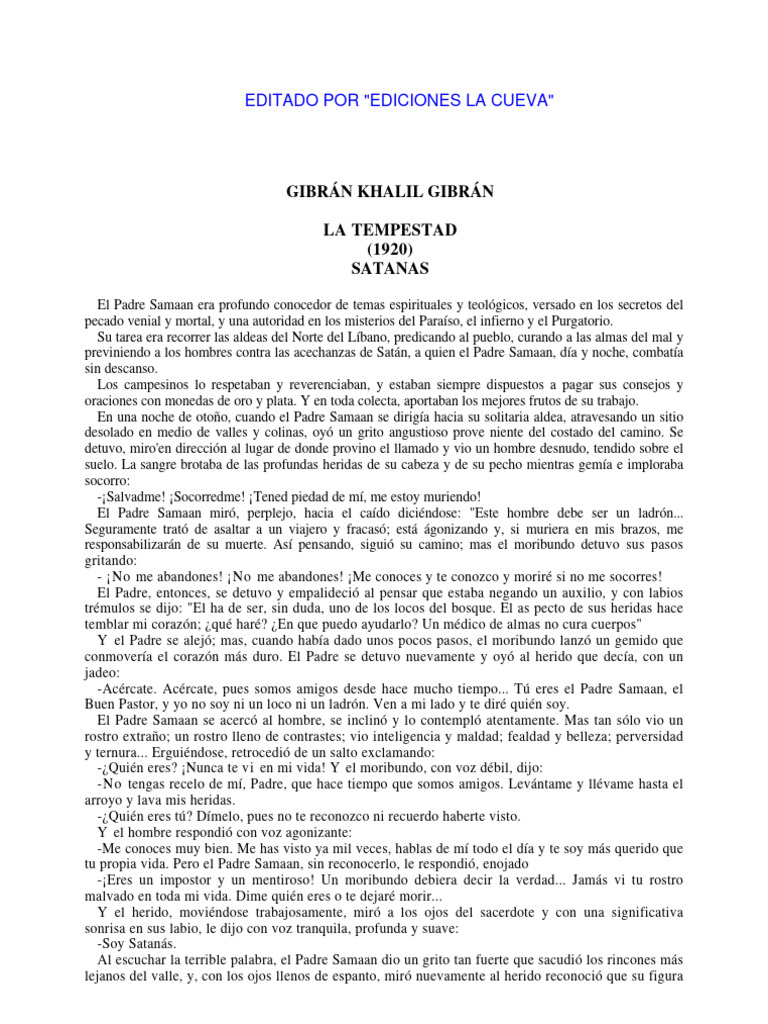 La Tempestad | PDF | Satán | Amor