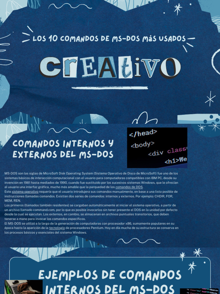 Los 10 Comandos de MS-DOS Más Usados | PDF | Dos | Archivo de computadora