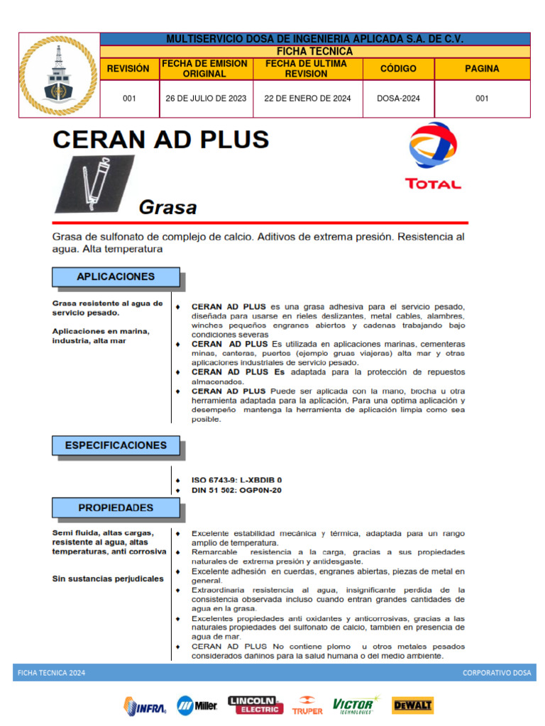 Ficha Tecnica Grasa Uso Marino | PDF