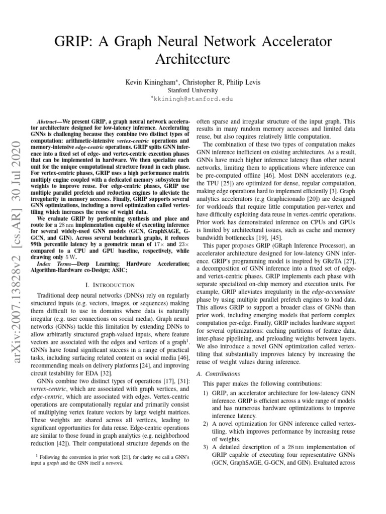 A Graph Neural Network Accelerator | PDF | Deep Learning | Computing