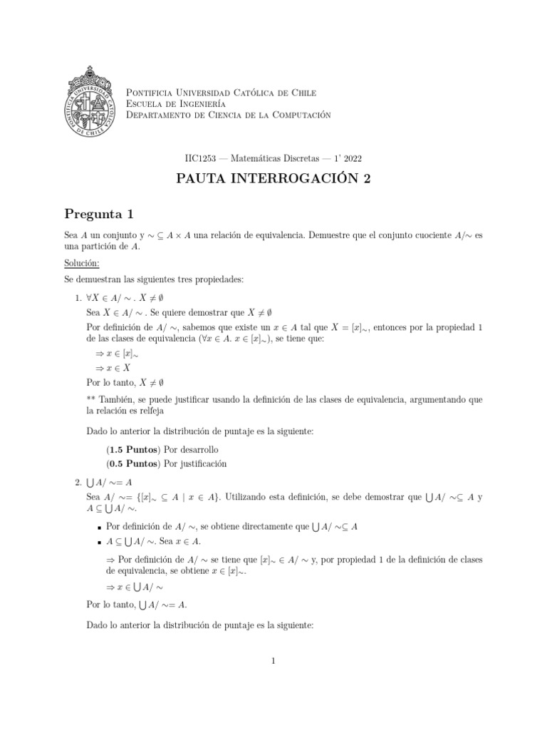 Pauta Interrogaci ON2 | PDF | Matemáticas | Objetos matemáticos