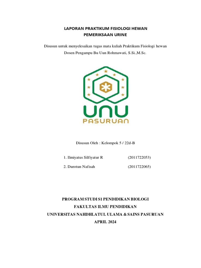Laprak Fiswan Pemeriksaan Urine | PDF