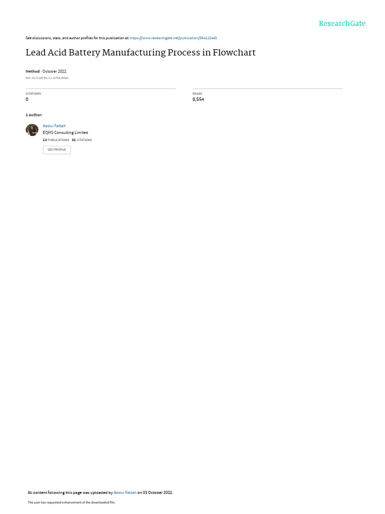 LeadAcidBatterymanufacturingProcess Model | Download Free PDF | Lead ...
