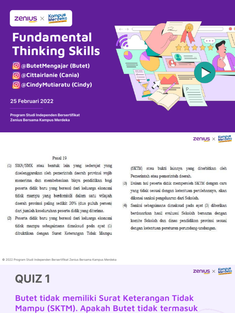 Fundamental Thinking Skills | PDF