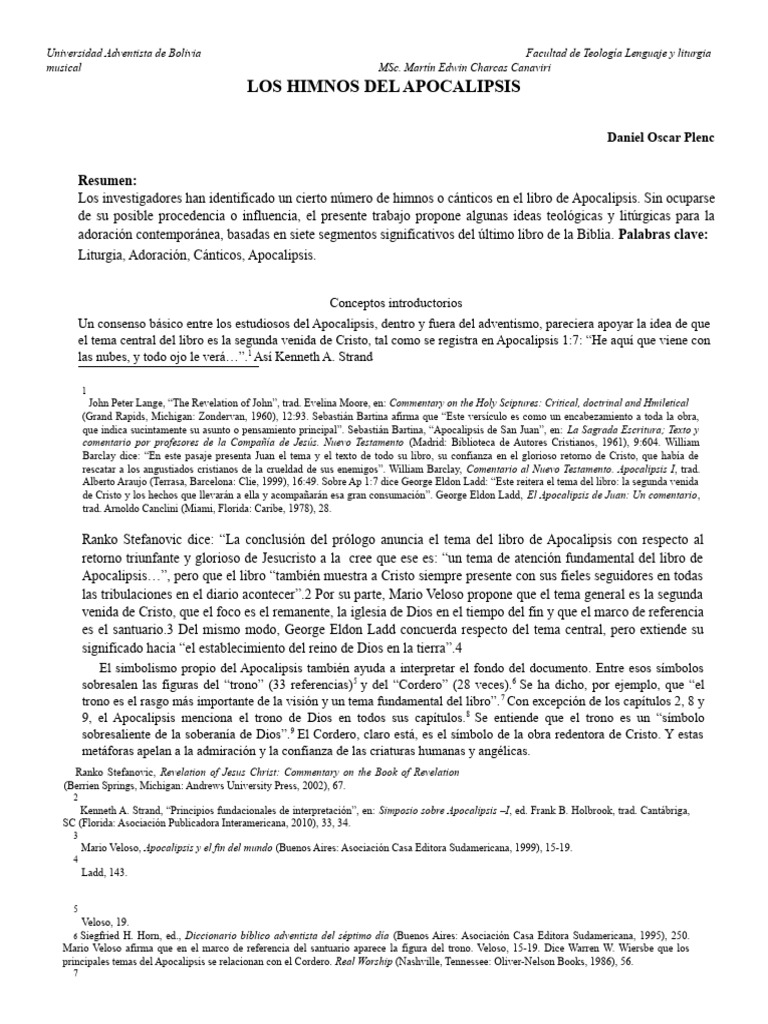 Los Himnos Del Apocalipsis - Oscar Plenc | PDF | Cristo (título) | Libro de revelación