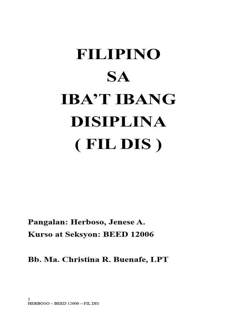 Terminong Papel Sa FIL DIS Herboso Copy. | PDF