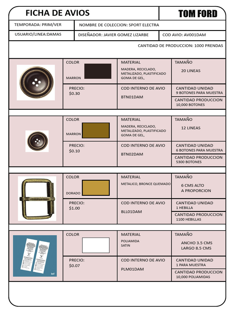 Ficha de Avios 01 | PDF
