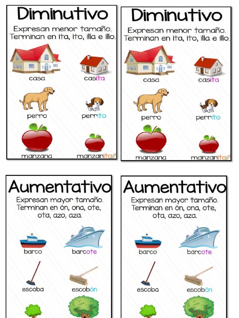 Aumentativo y Diminutivo | PDF