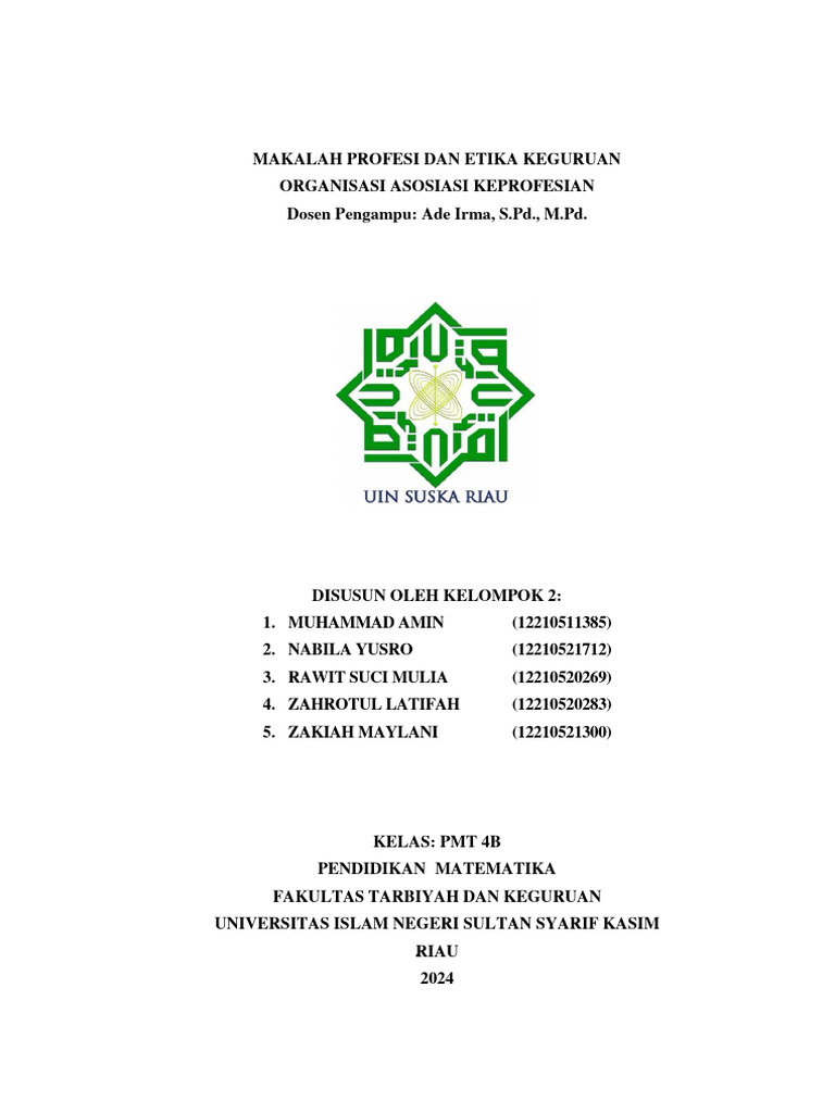 Profesi Kel 2 | PDF | Sains & Matematika