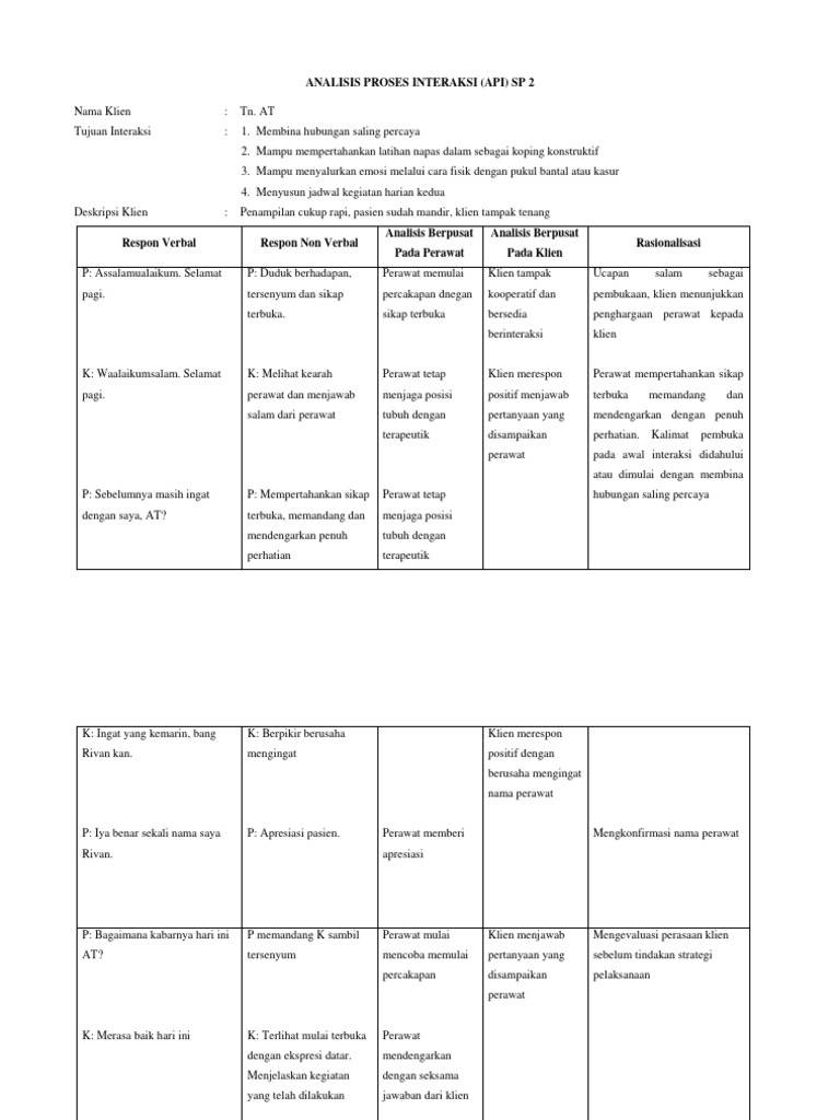 Analisis Proses Interaksi (Api) SP 2 | PDF