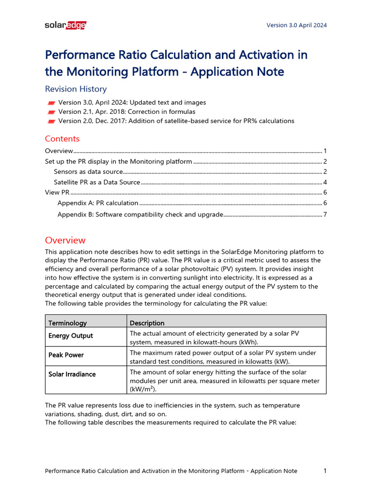 Monitoring Performance Ratio Calculation | Download Free PDF ...