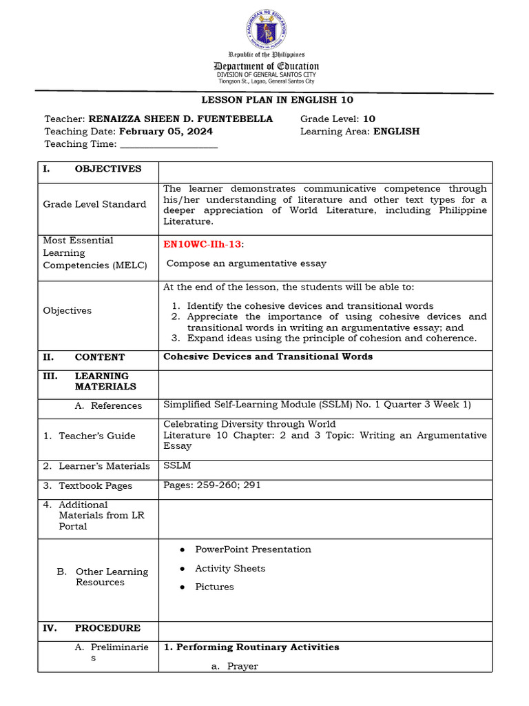 Quarter 3 Week 1 Day 3 | PDF | Learning | Essays