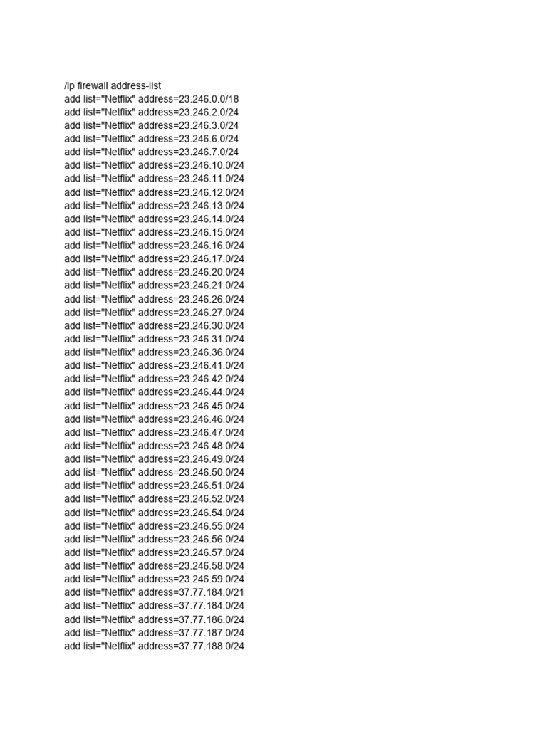 Address List Netflix | PDF | Computers