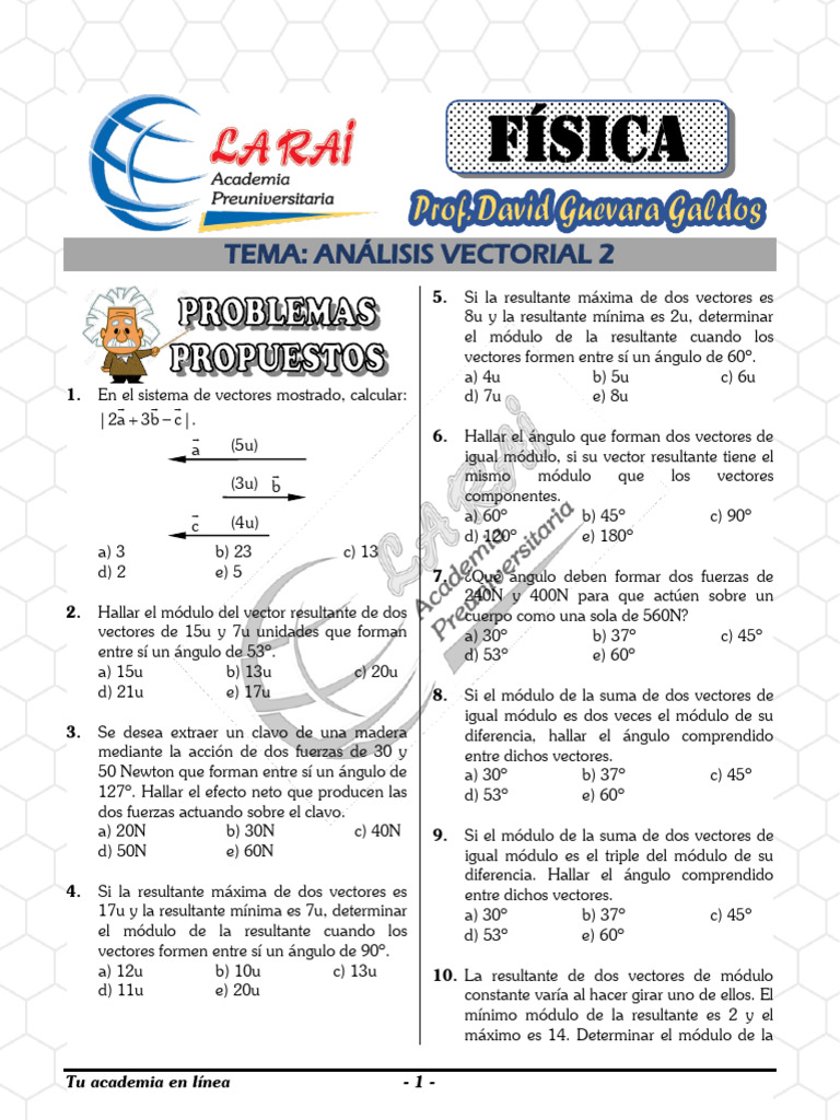 Análisis Vectorial 2 GO | PDF | Vector Euclidiano | Álgebra lineal