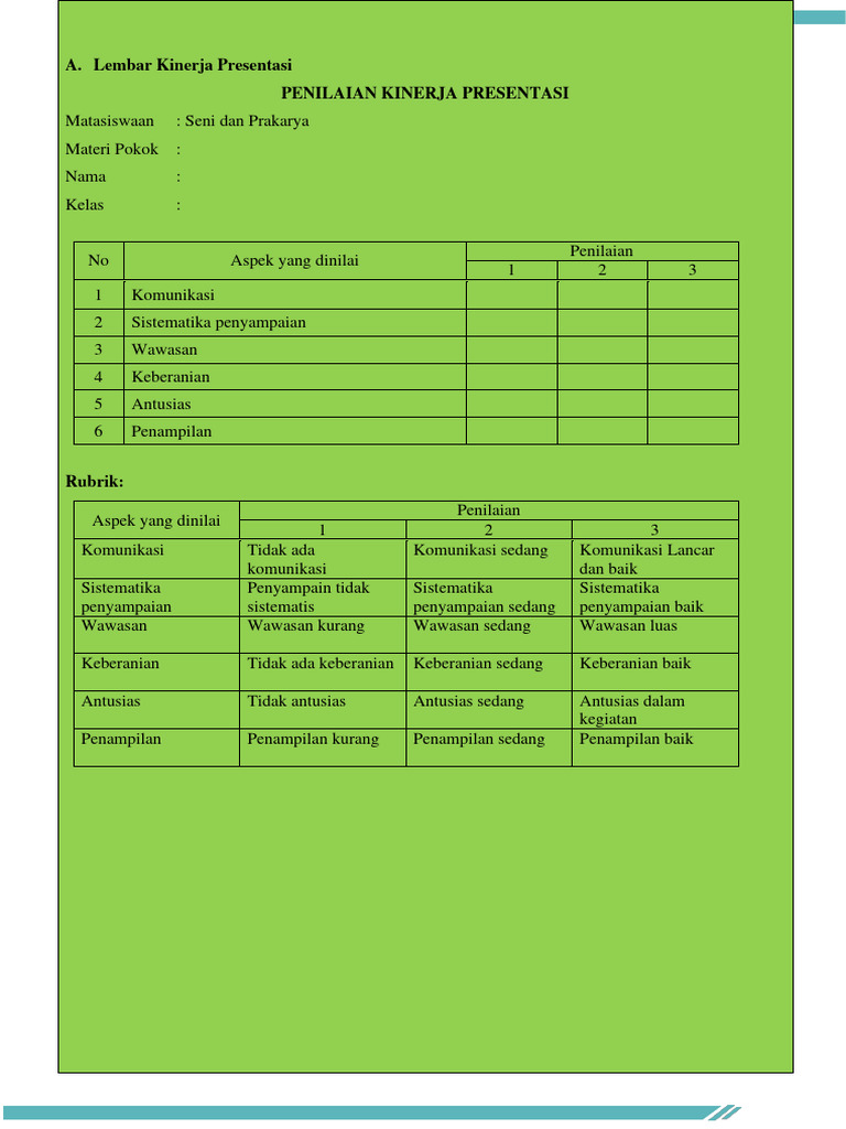 Rubrik Penilaian_Simbol Ragam Gerak | PDF