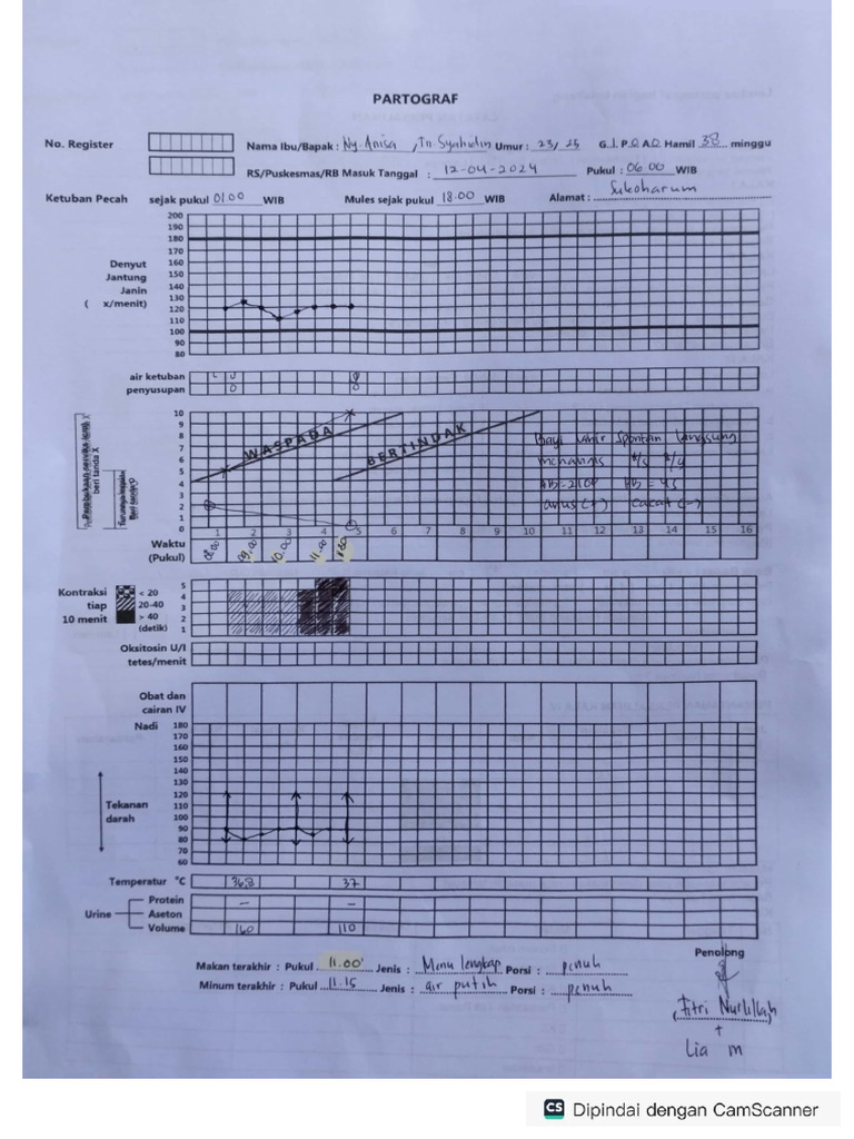 Partograf April 24 | PDF