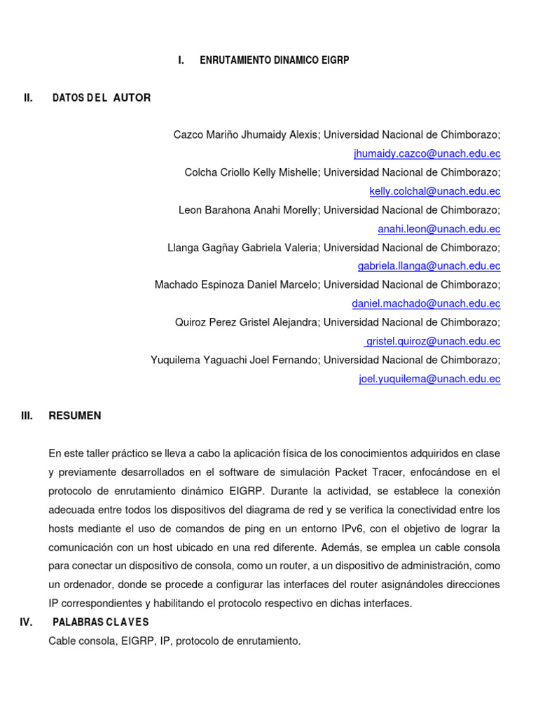 ENRUTAMIENTO DINAMICO EIGRP - Taller 3 | PDF | Protocolos de internet | Enrutador (Computación)