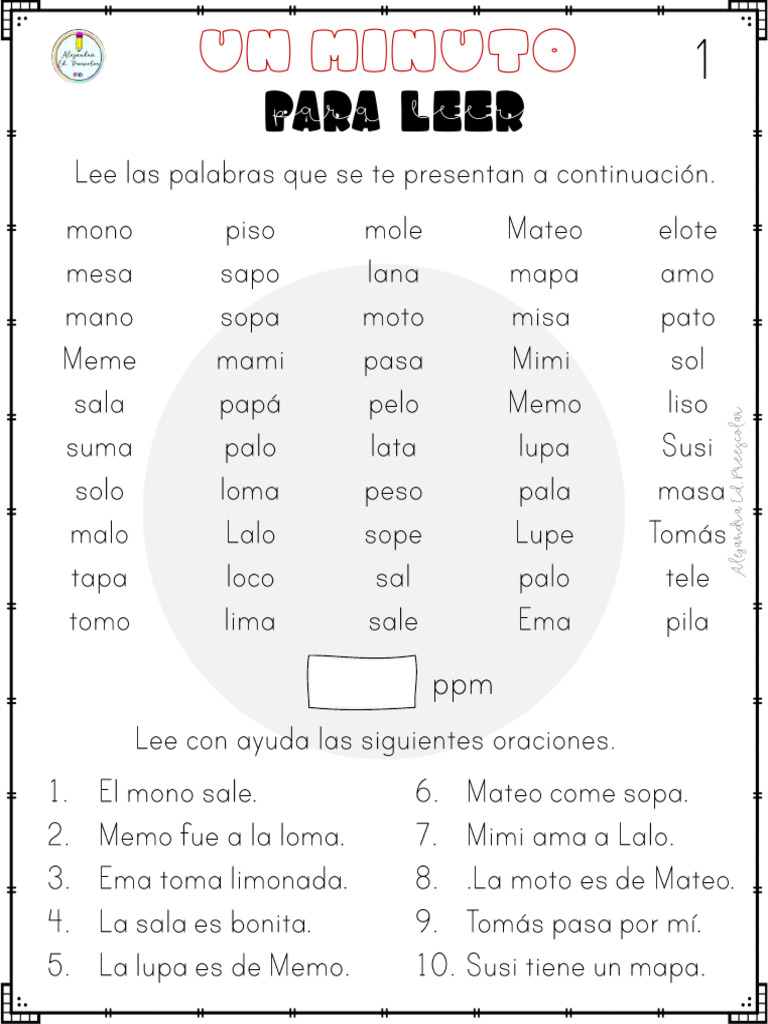 Un Minuto para Leer-1 | PDF