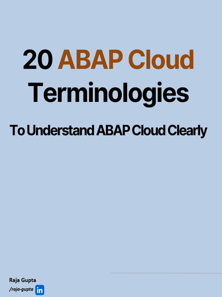 Key ABAP Cloud Terminologies Explained | PDF | Eclipse (Software ...