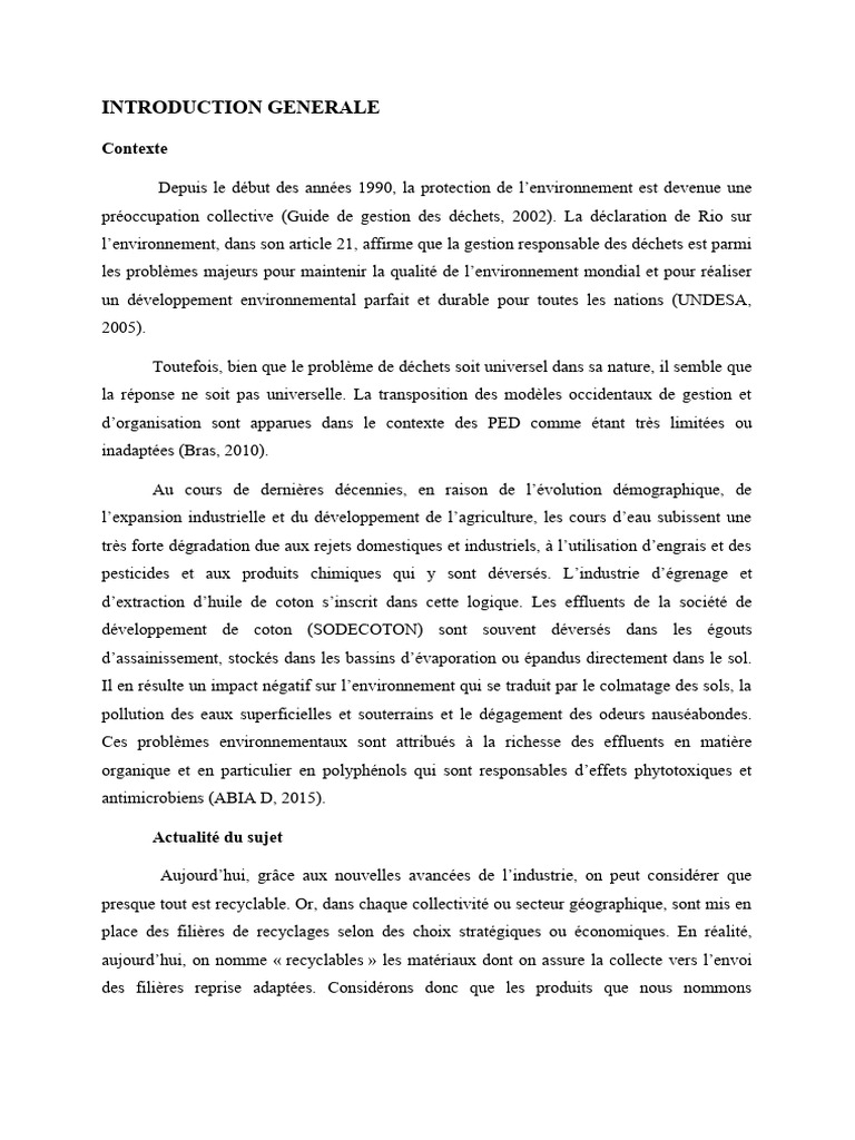Valorisation des déchets à SODECOTON | PDF | Recyclage | Déchets
