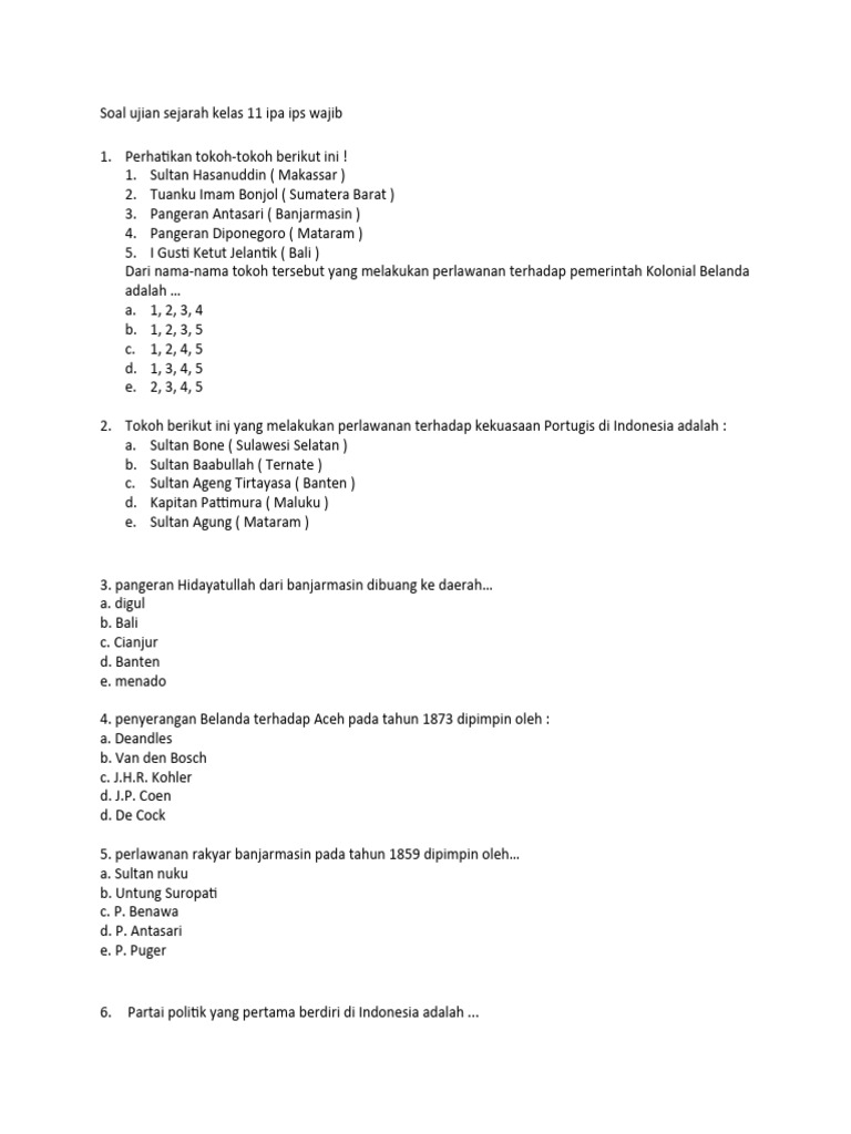 Soal Sejarah SMAN 8 JAKARTA | PDF
