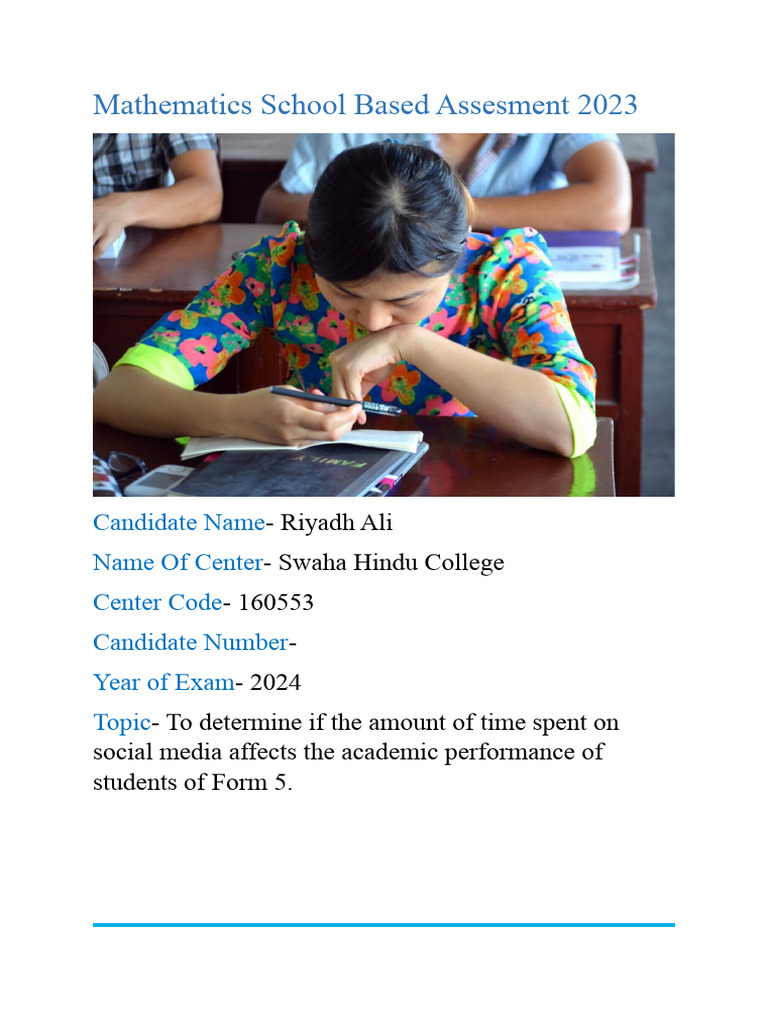 Maths Sba v2 | PDF | Social Media | Popular Culture & Media Studies