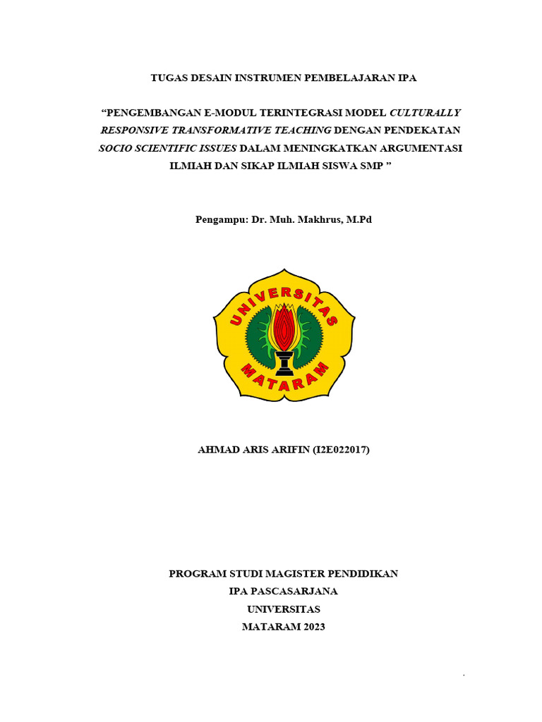 E-Modul IPA Berbasis CRTT dan SSI | PDF