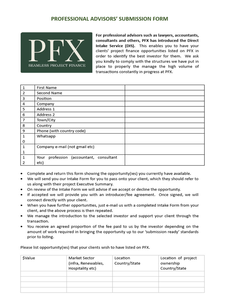Advisors' Project Submission Guide | PDF | Project Finance | Economies