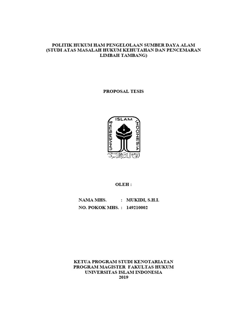 1 Format Proposal Tesis MKN UII New | PDF 1 Format Proposal Tesis MKN UII New | PDF