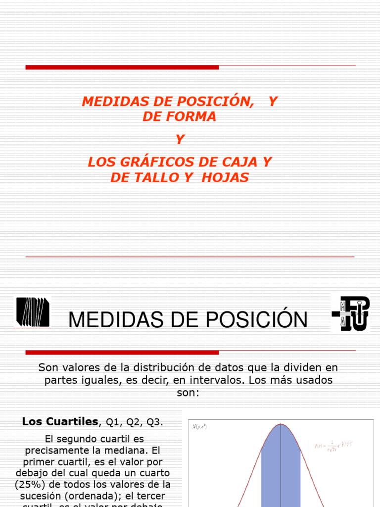 Medidas de Posicion y Gráficos | PDF | Oblicuidad | Cuantil