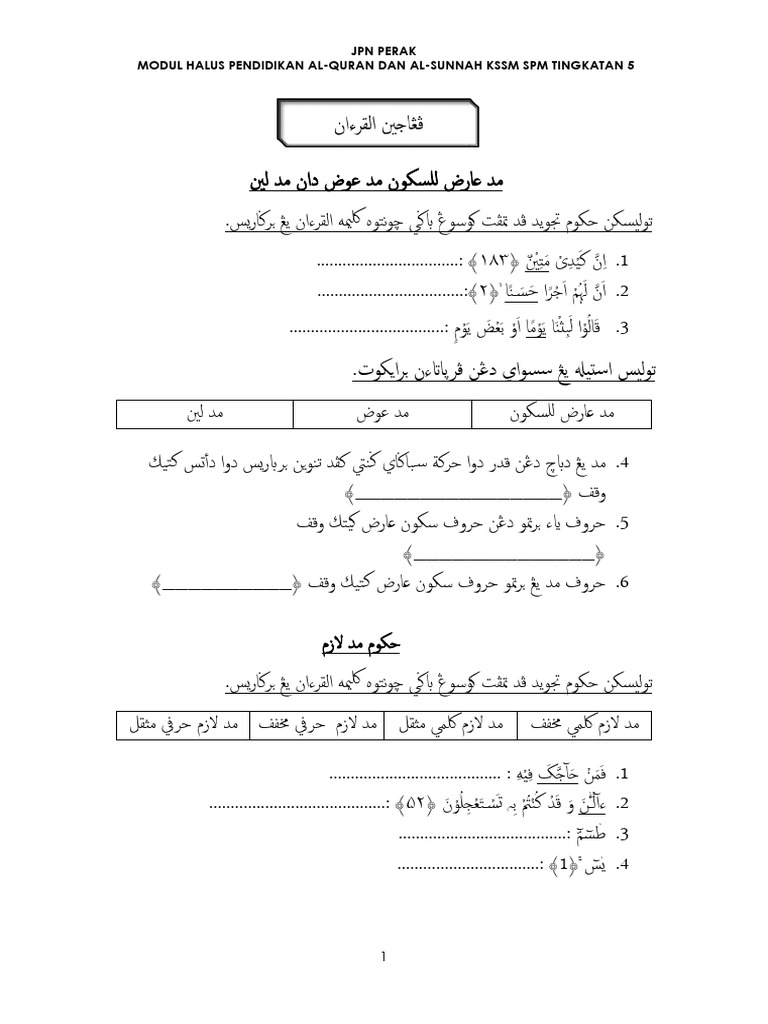 Modul Halus PQS JPN Perak Ting 5 | PDF