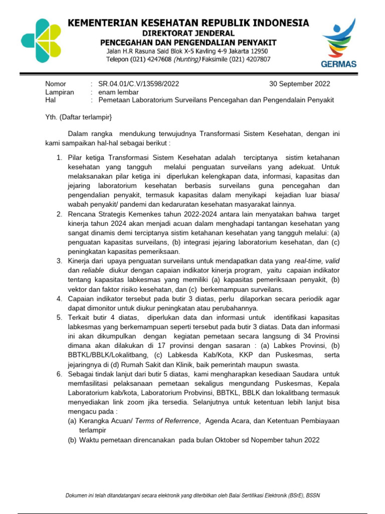 Pemetaan Laboratorium Surveilans Pencegahan Dan Pengendalain Penyakit ...