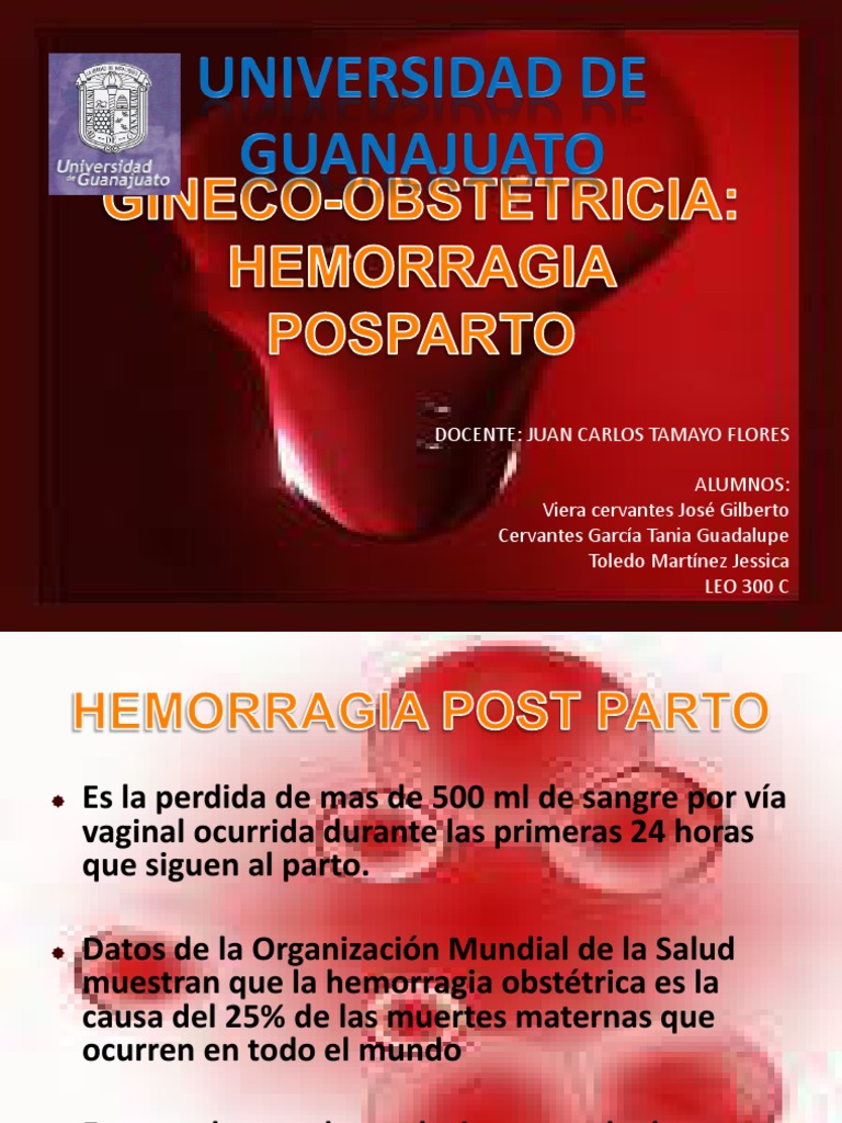 Hemorragia Postparto Pdf El Embarazo Parto