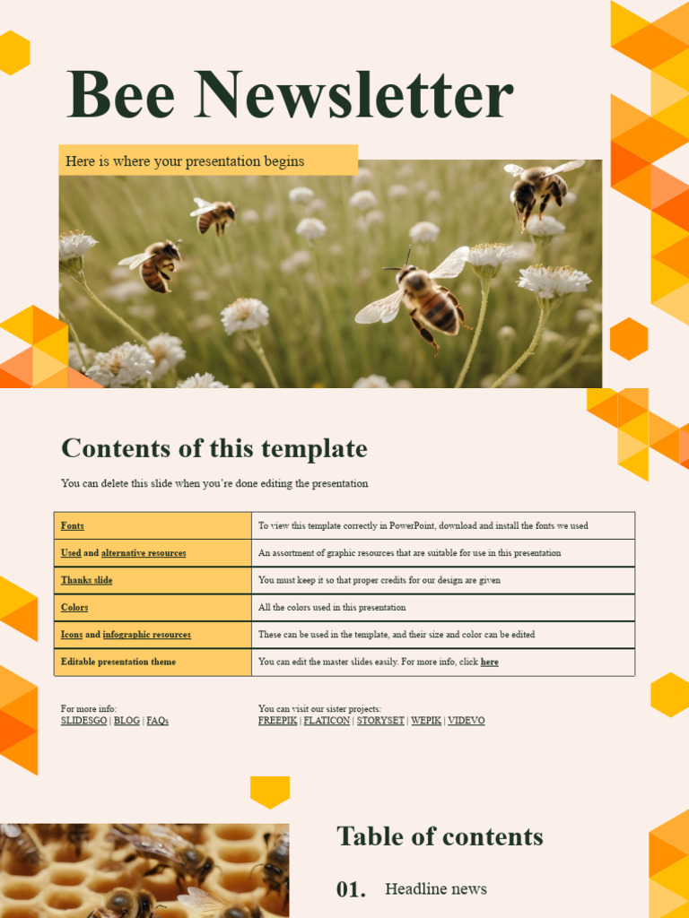 Bee Newsletter Presentation Template | PDF | Icon (Computing) | Beekeeping