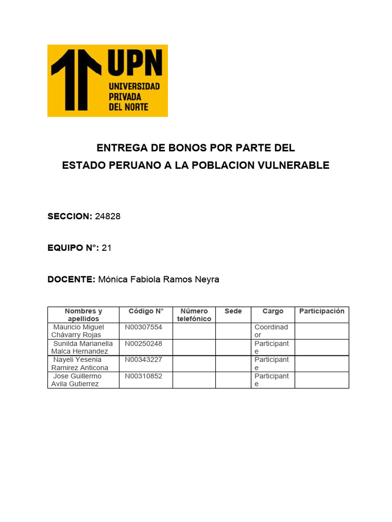 Examen Grupal T2 | PDF | Pobreza | Pobreza e indigencia