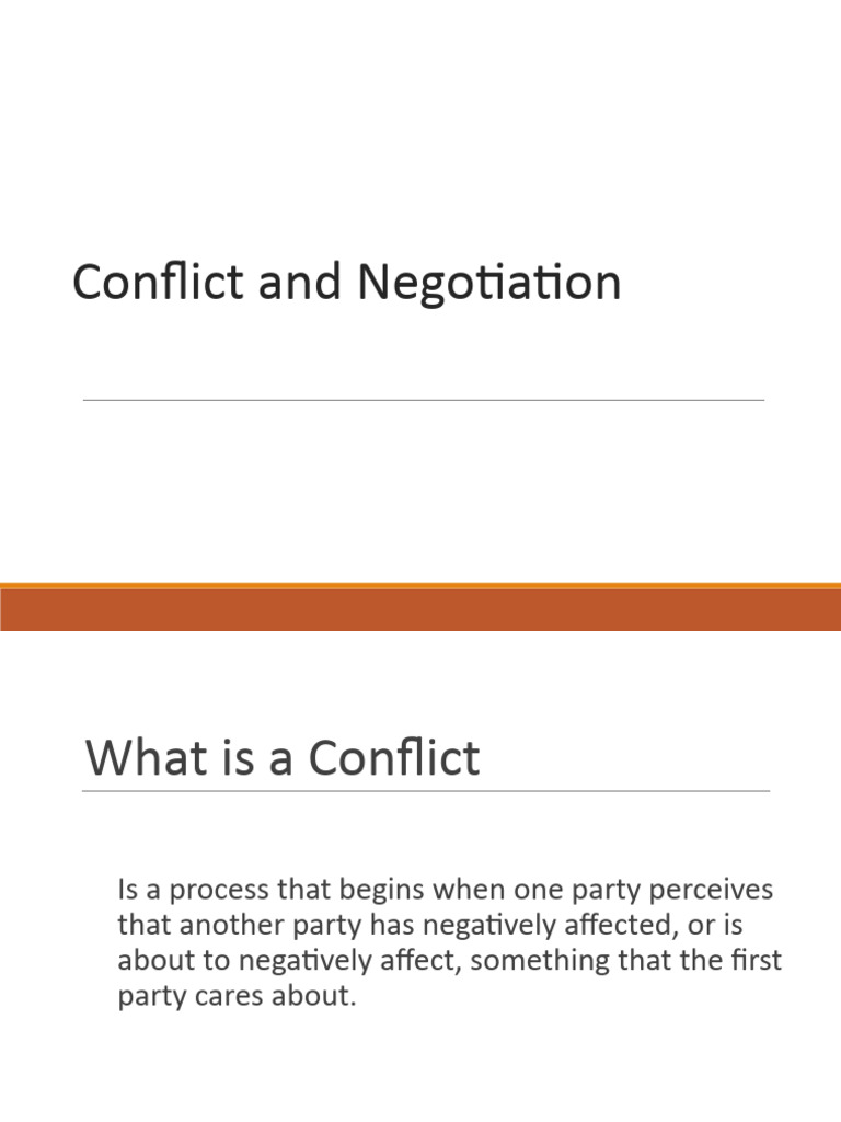 Conflict Negotiation | PDF | Negotiation | Bargaining