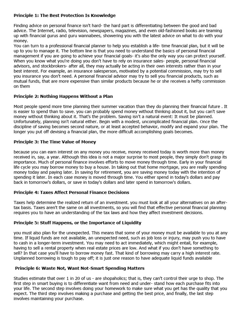10 Principles of PF - Matching | PDF | Interest | Bonds (Finance)