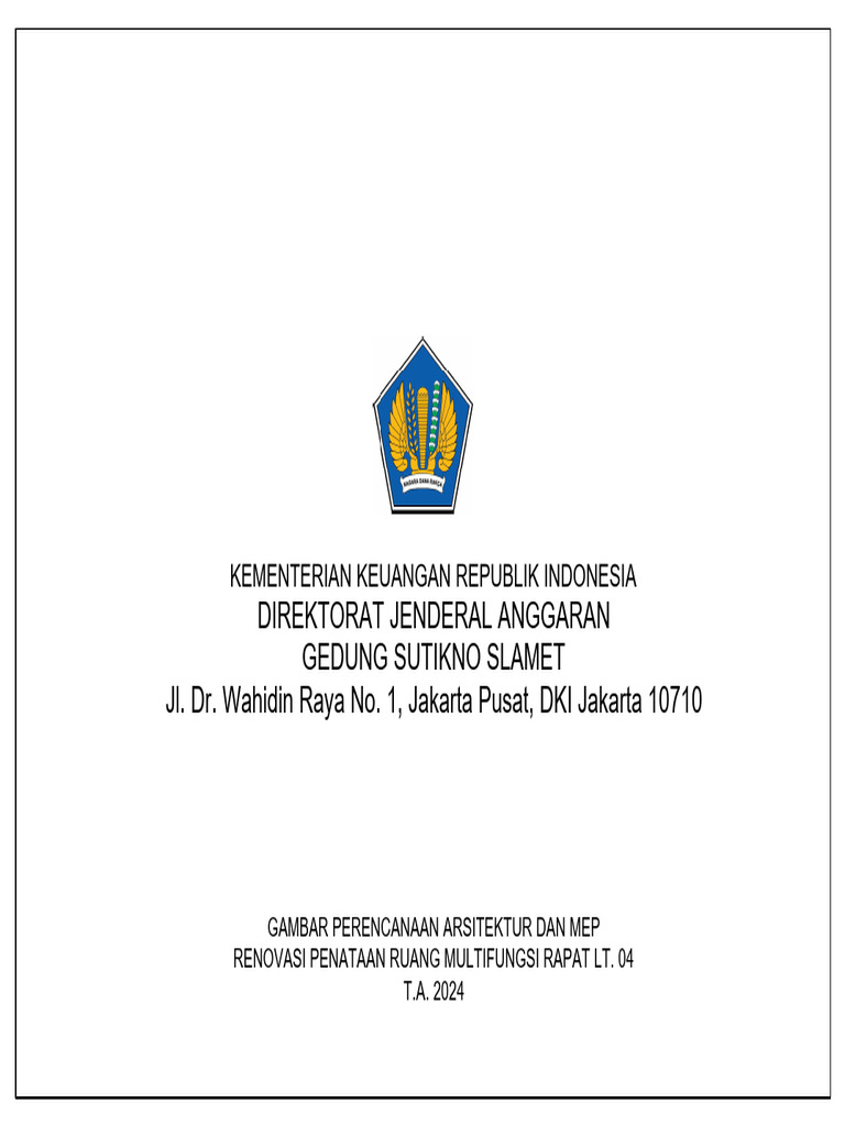 DED Renovasi Ruang Multifungsi Rapat Dalam Rangka Implementasi Abw Lantai 4 Gedung Sutikno ...