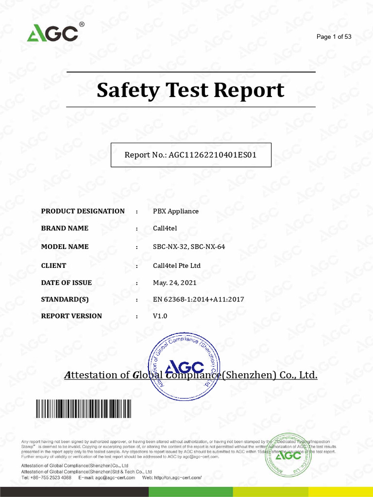 nx32-CE-LVD-safety-test-report (1) PBX | PDF | Mains Electricity ...