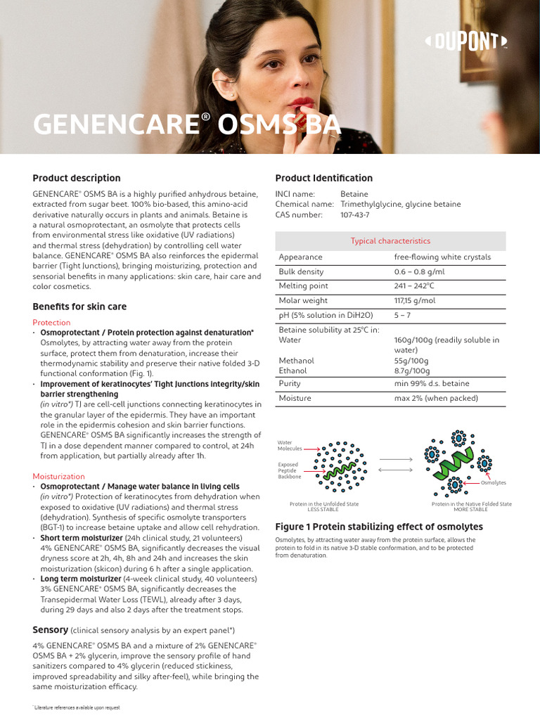 Genencare Osms Ba TDS | PDF | Epidermis | Denaturation (Biochemistry)
