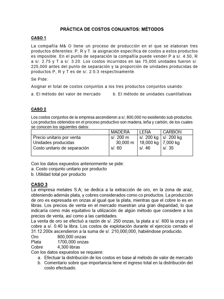 Practica de Costos Conjuntos 1 | PDF