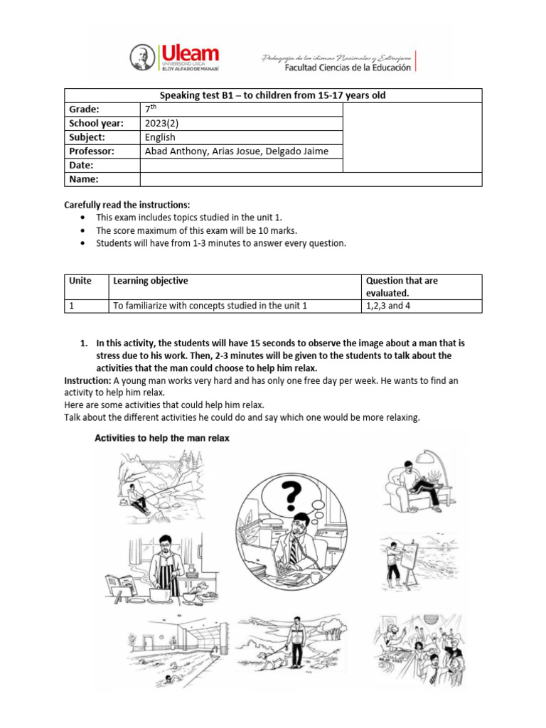 B1 Speaking Assessment Guidelines | PDF | Accent (Sociolinguistics ...