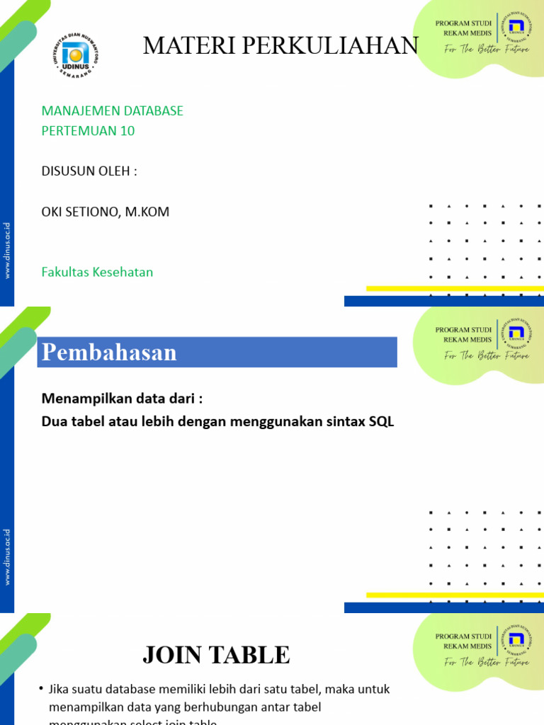 Materi 12 - Join Antar Tabel | PDF