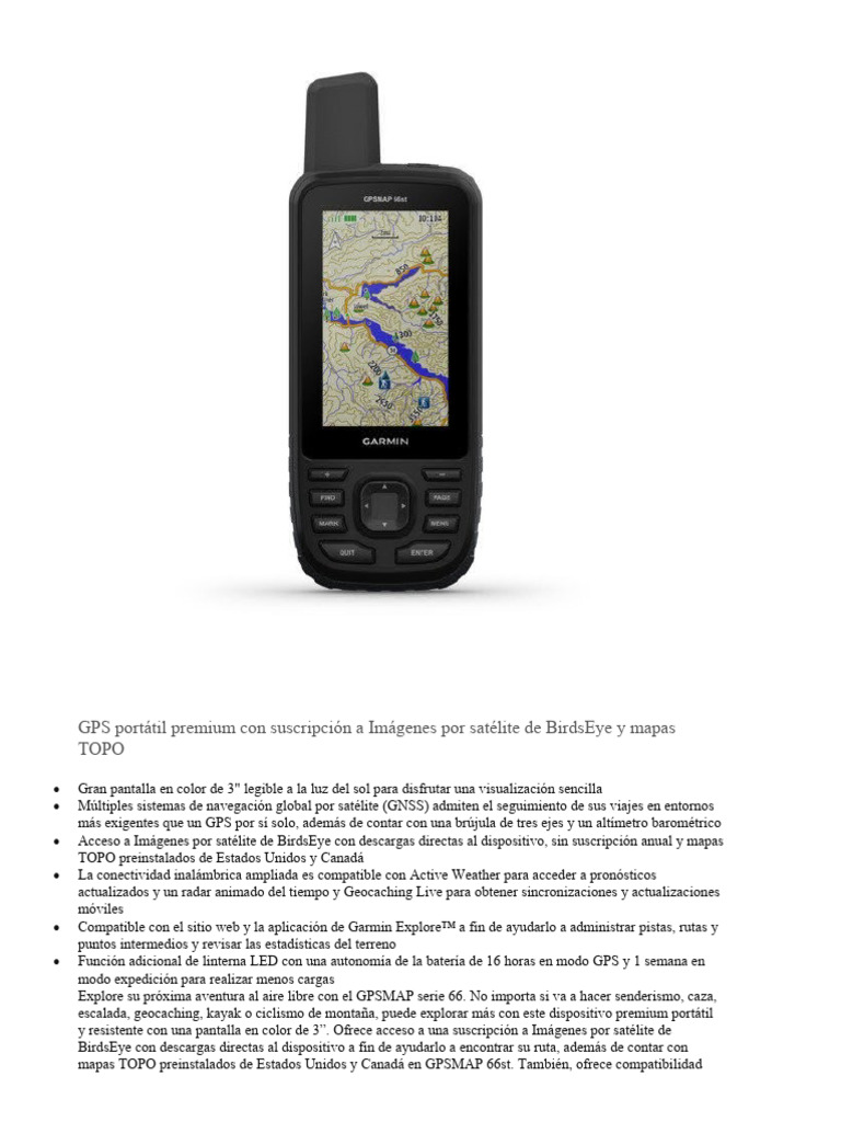 Gpsmap 66s PDF | PDF | Sistema de Posicionamiento Global | Altímetro
