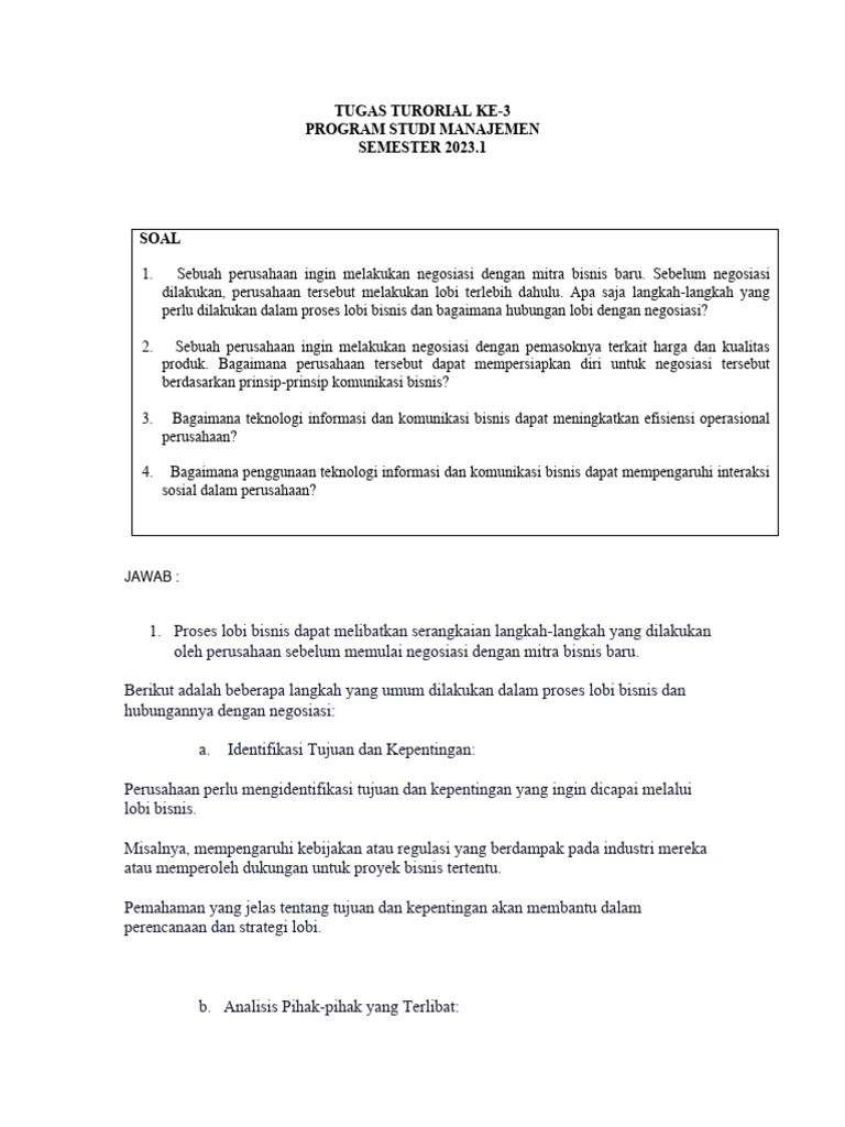 Negosiasi dan TIK dalam Bisnis | PDF