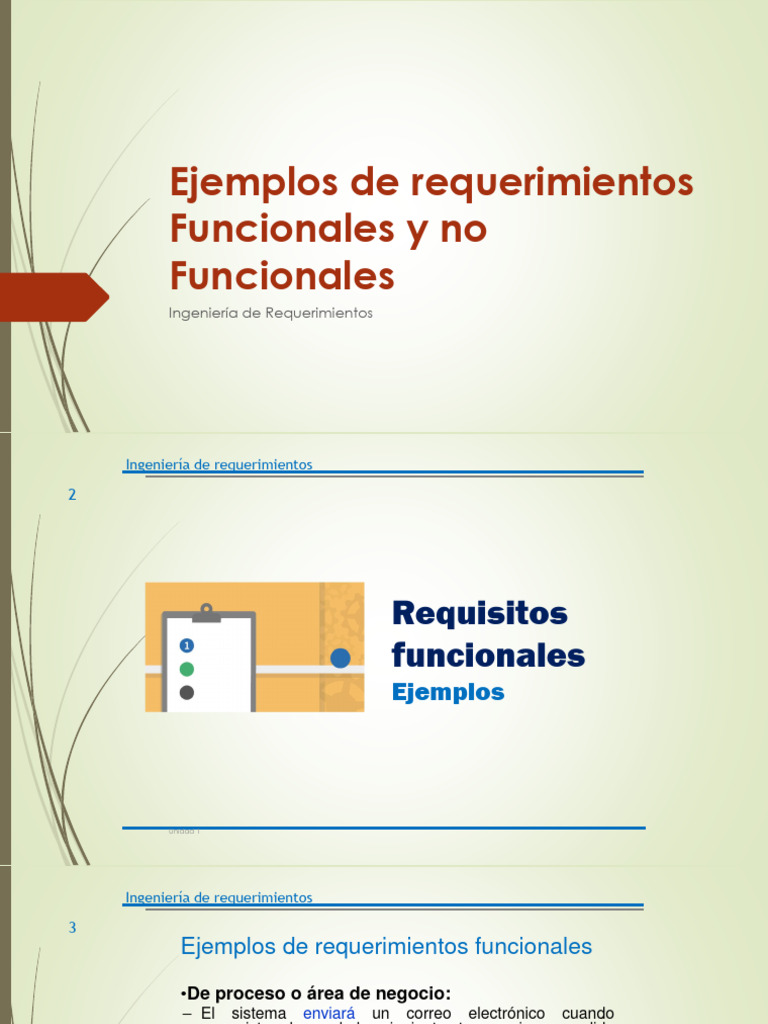 Ejemplos de Requerimientos Funcionales y No Funcionales | PDF | Usuario ...