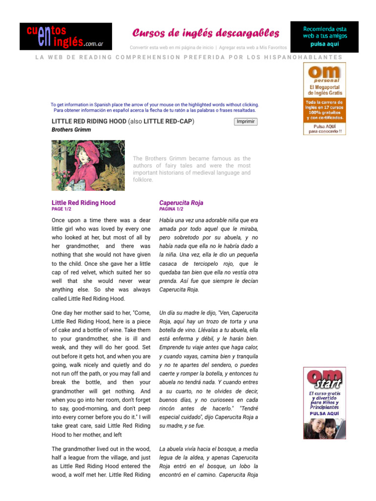 Cuentos Cortos En Ingles Gratis Free Short Stories Pdf