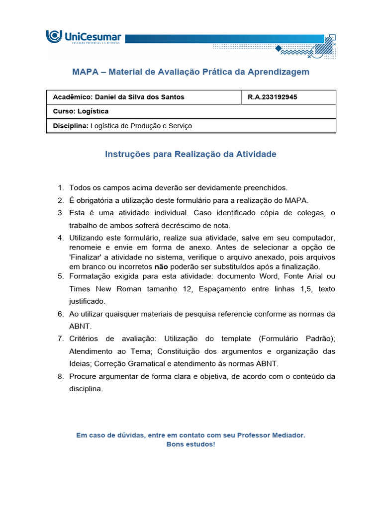 MAPA - LOG - Daniel | PDF